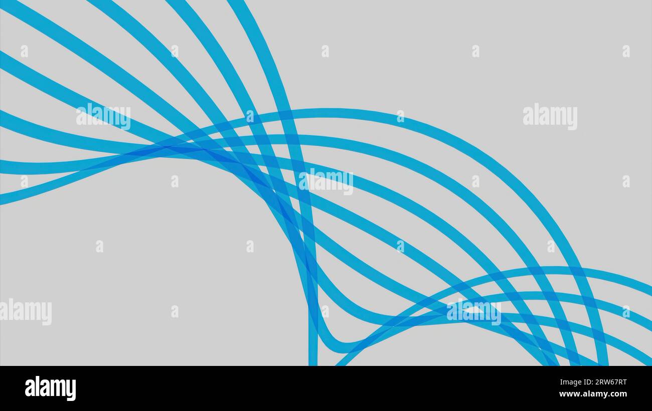 Abstract line of curved stripes moves in space. Design. Curved lines in ...