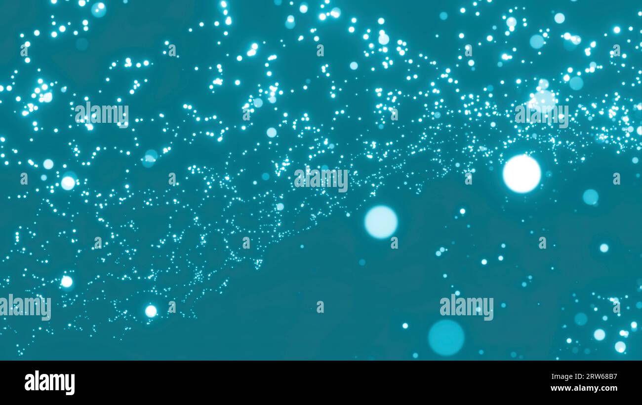 Space with glowing round dots. Motion. Glowing flying dots in space ...