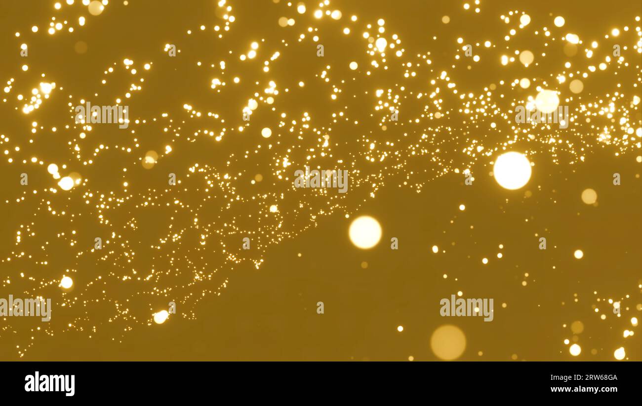 Space with glowing round dots. Motion. Glowing flying dots in space ...