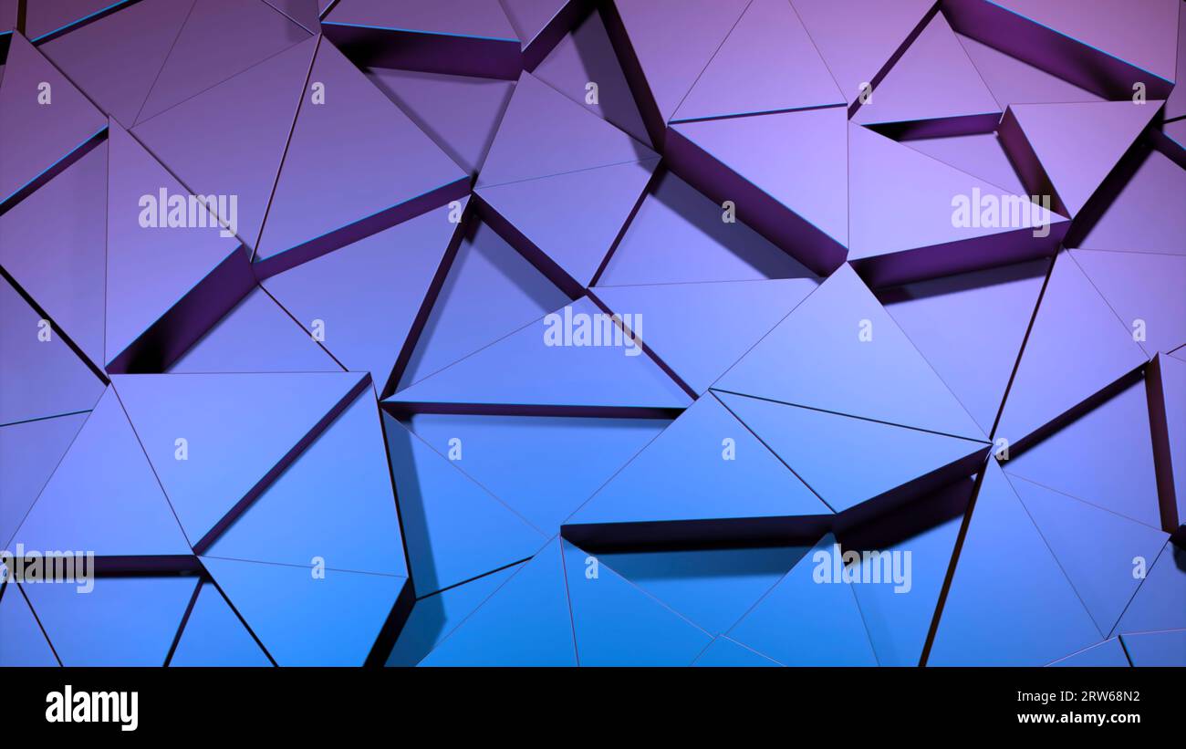 Computer animation of disappearing and appearing triangles. Design. 3D ...