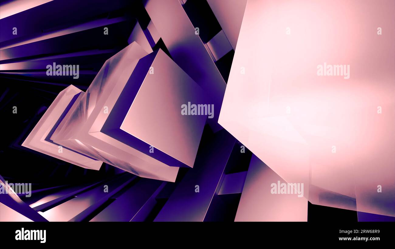 3D animation of moving squares with frames. Design. Cubic animation ...