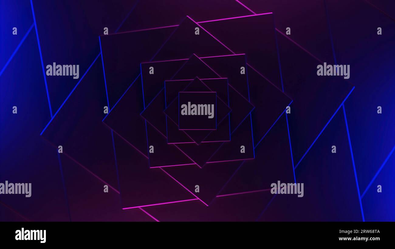 Rotating square spiral with colorful background. Design. Geometric ...