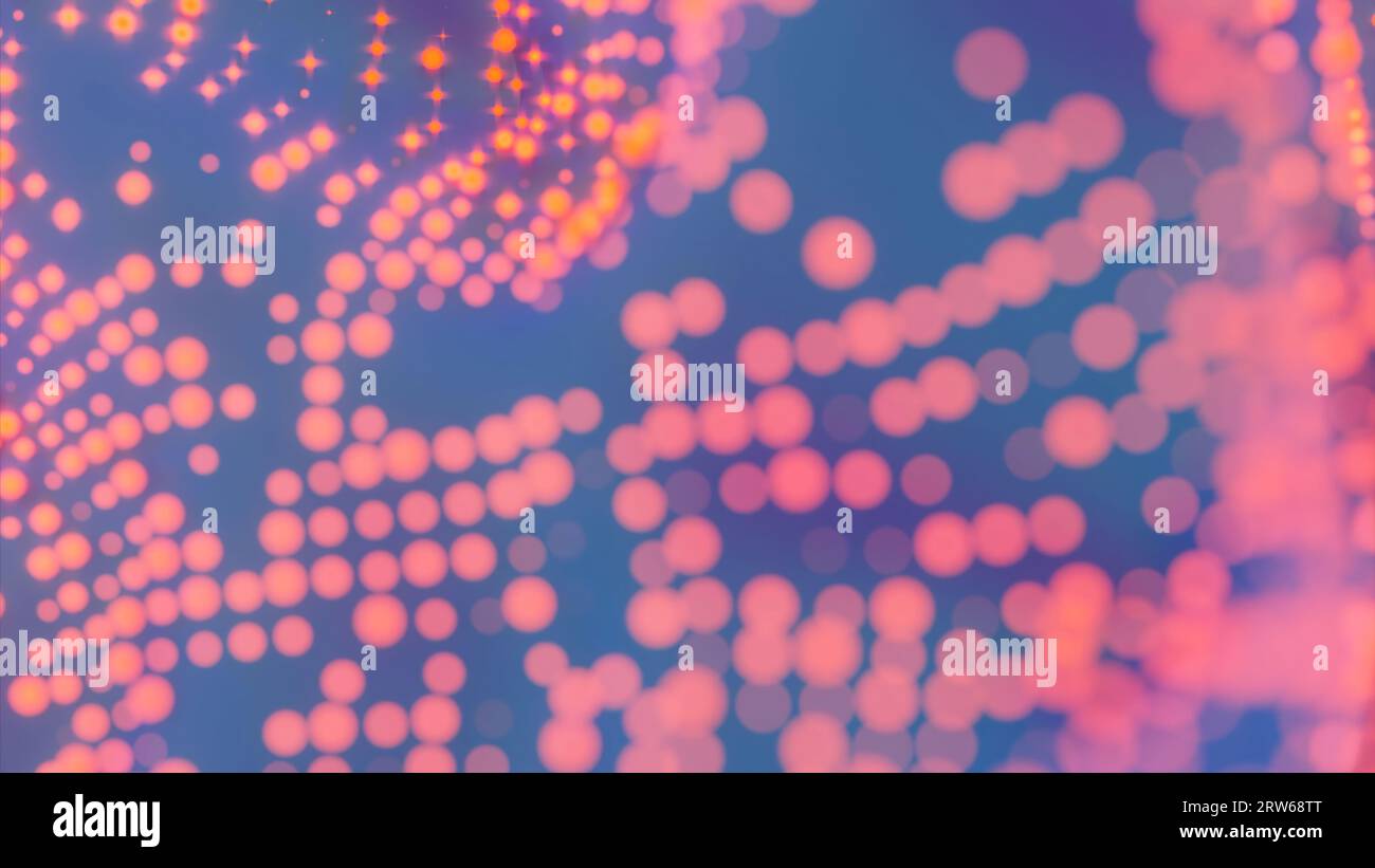 Live pulsations of 3d background with dots. Design. Abstract membrane ...