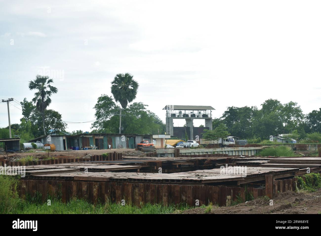 construction site water-gate for controlling water flowing in canal ...