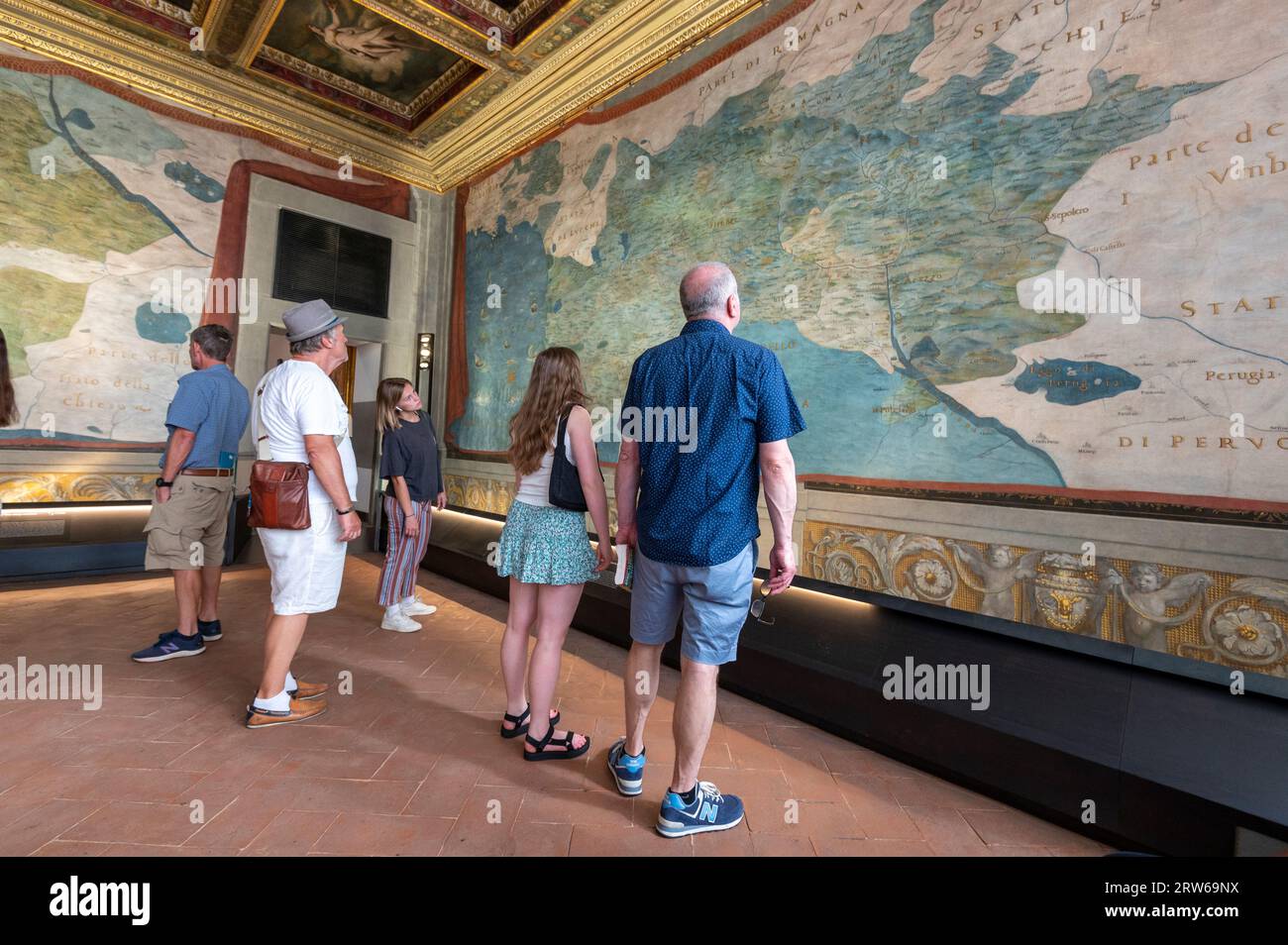 A large oil mural wall map plastered on the wall of the new Dominion of ...