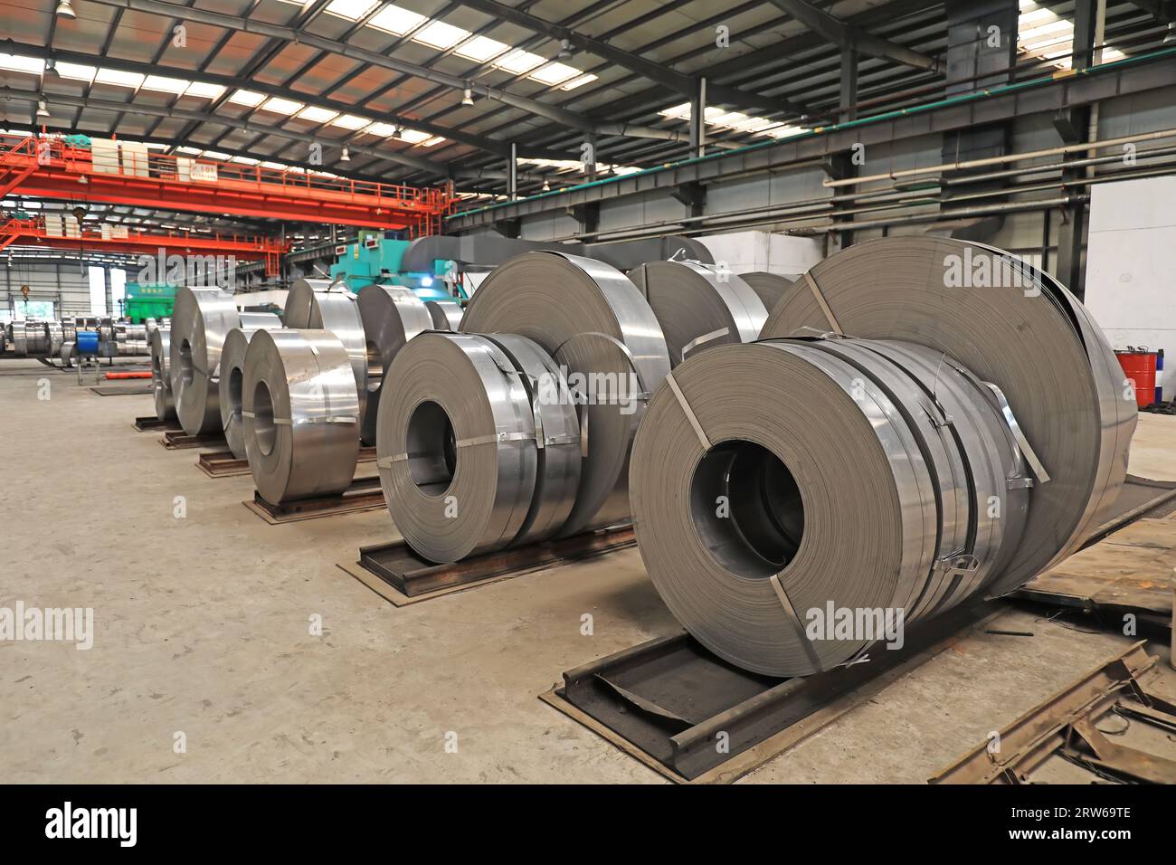 The strip steel products are in the workshop, North China Stock Photo ...