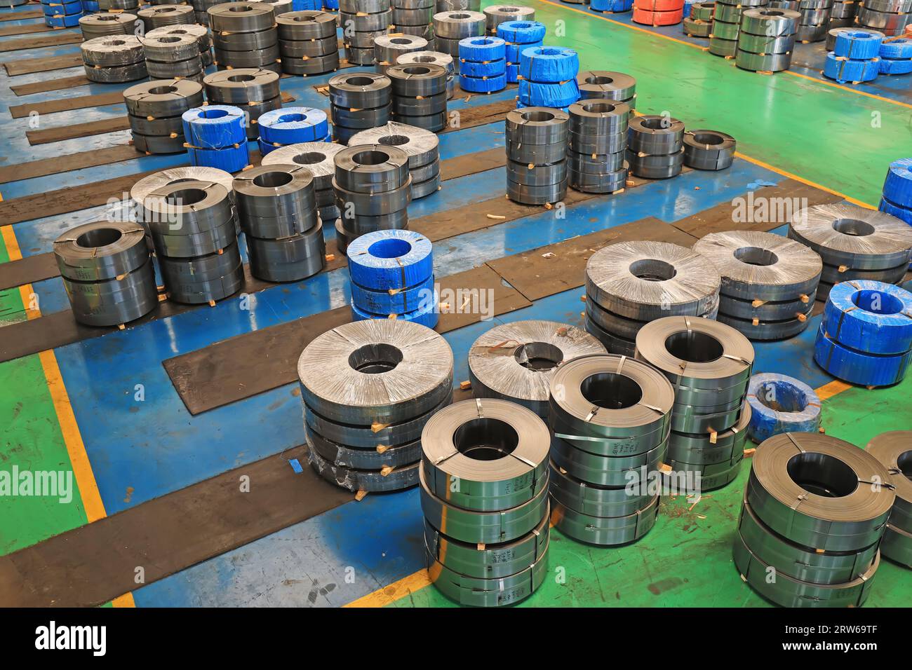 The strip steel products are in the workshop, North China Stock Photo ...