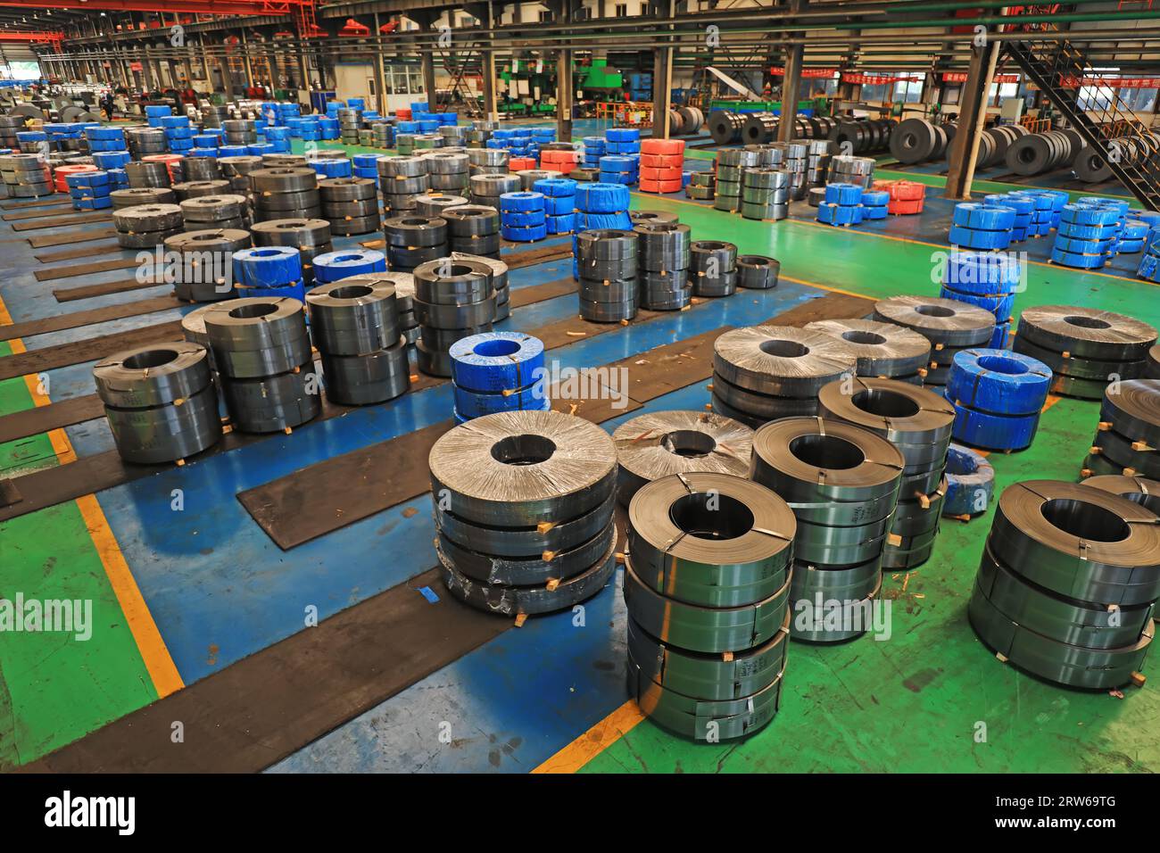 The strip steel products are in the workshop, North China Stock Photo ...