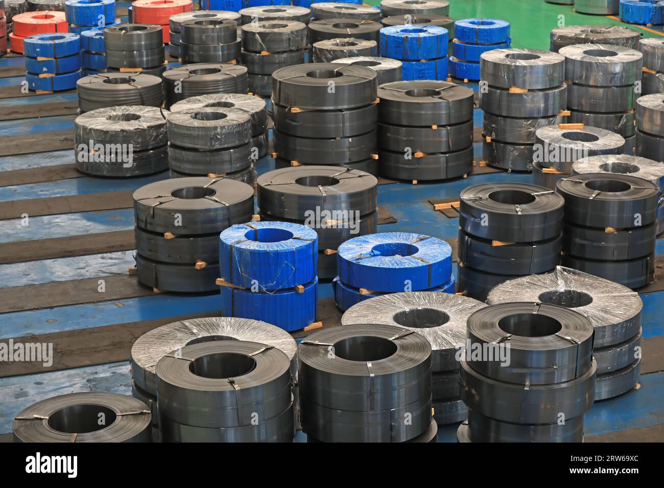 The strip steel products are in the workshop, North China Stock Photo ...