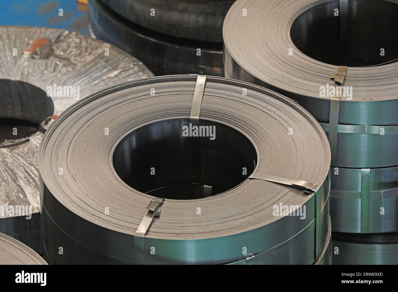 The strip steel products are in the workshop, North China Stock Photo ...