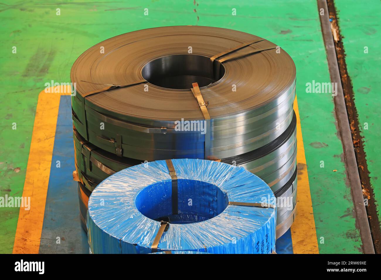 The strip steel products are in the workshop, North China Stock Photo ...