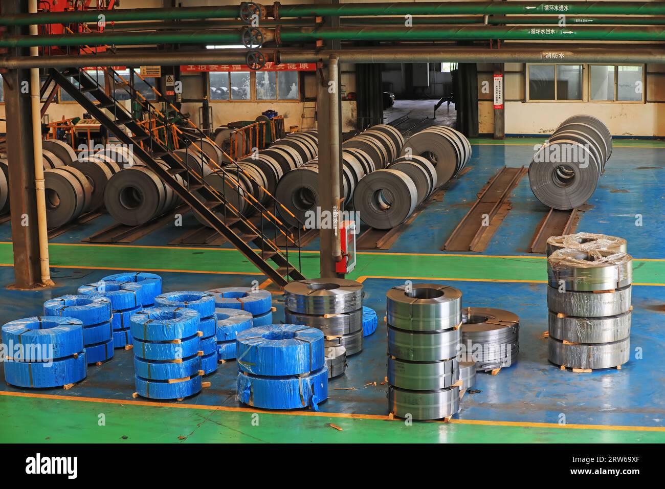 The strip steel products are in the workshop, North China Stock Photo ...