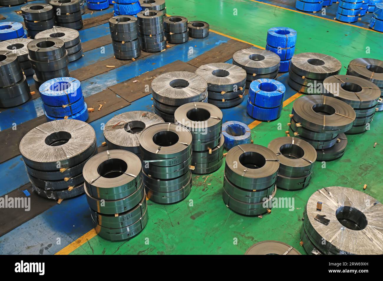 The strip steel products are in the workshop, North China Stock Photo ...