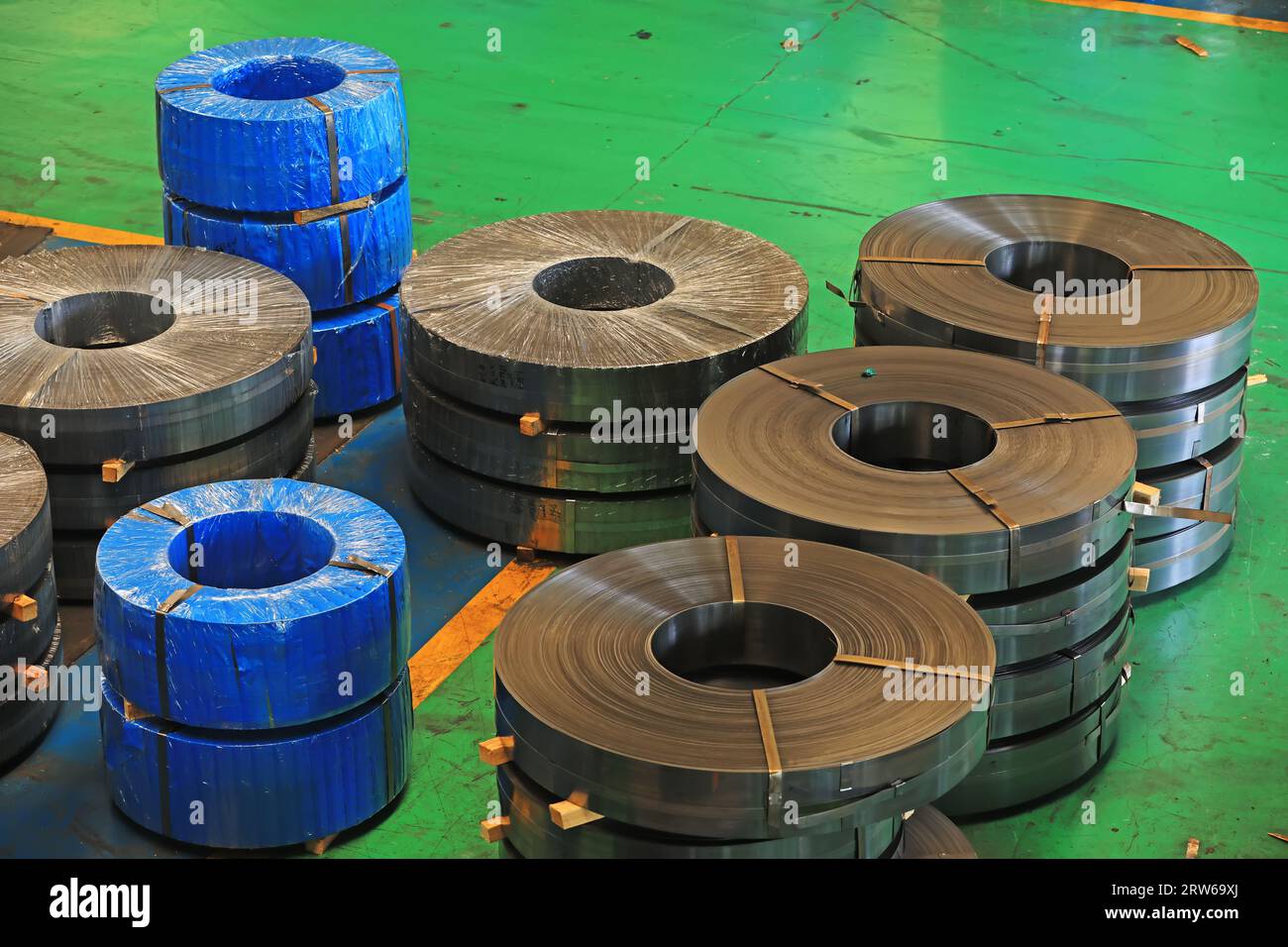 The strip steel products are in the workshop, North China Stock Photo ...