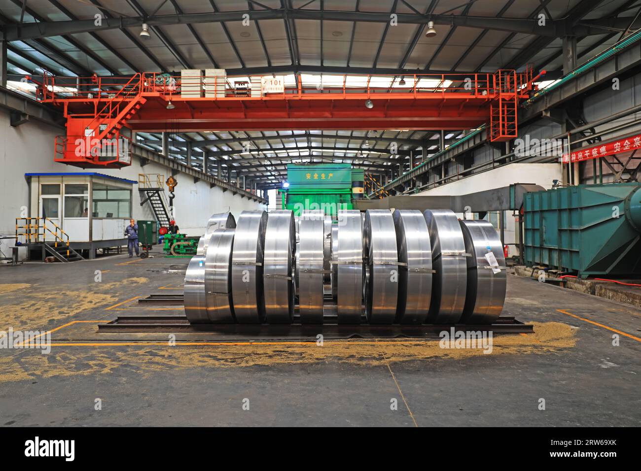 The strip steel products are in the workshop, North China Stock Photo ...