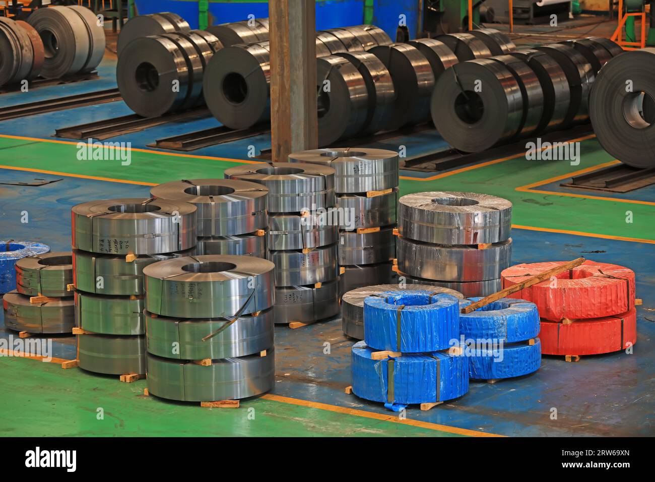 The strip steel products are in the workshop, North China Stock Photo ...
