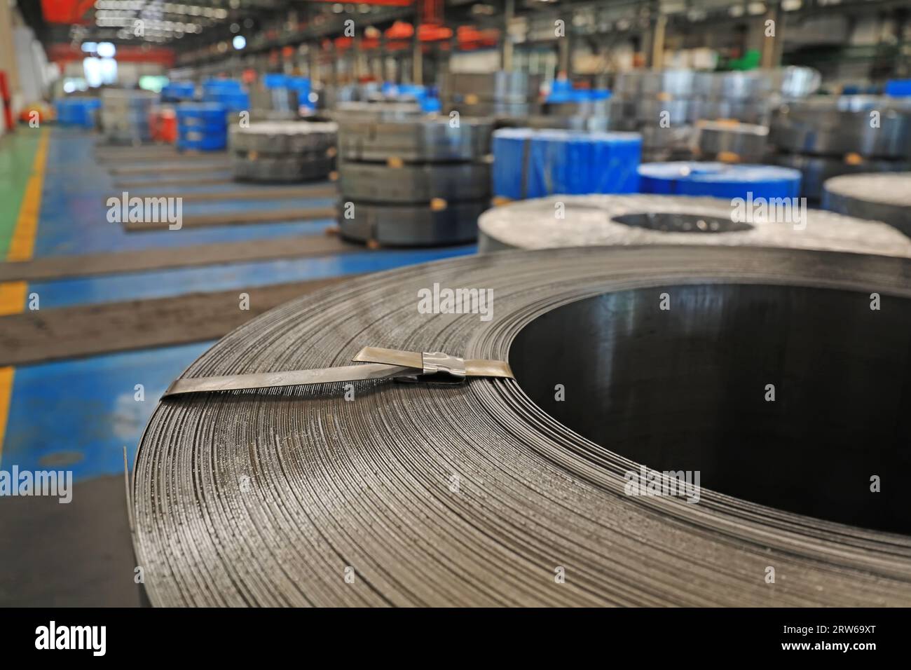 The strip steel products are in the workshop, North China Stock Photo ...