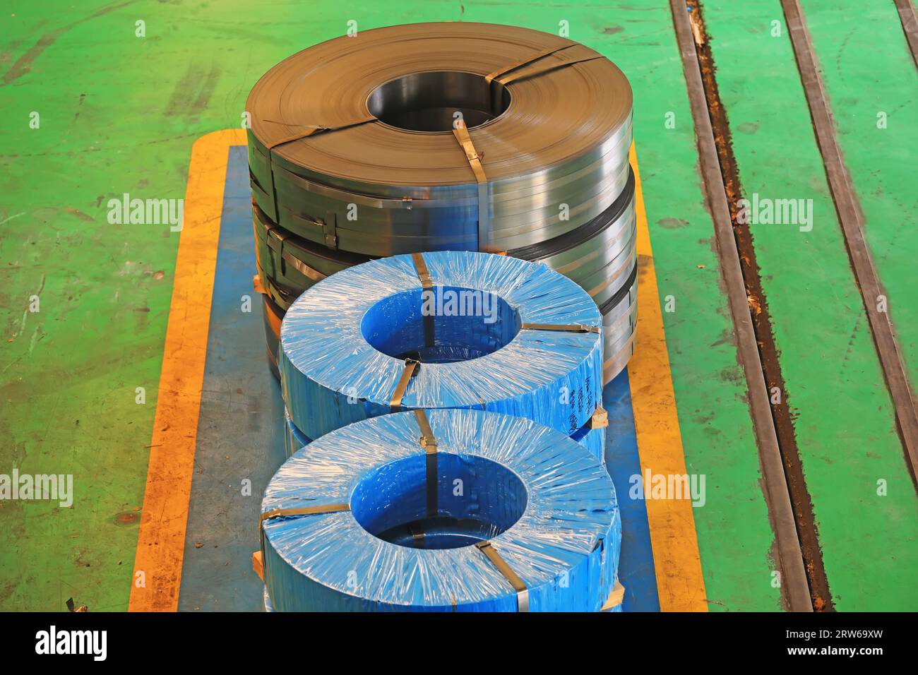 The strip steel products are in the workshop, North China Stock Photo ...