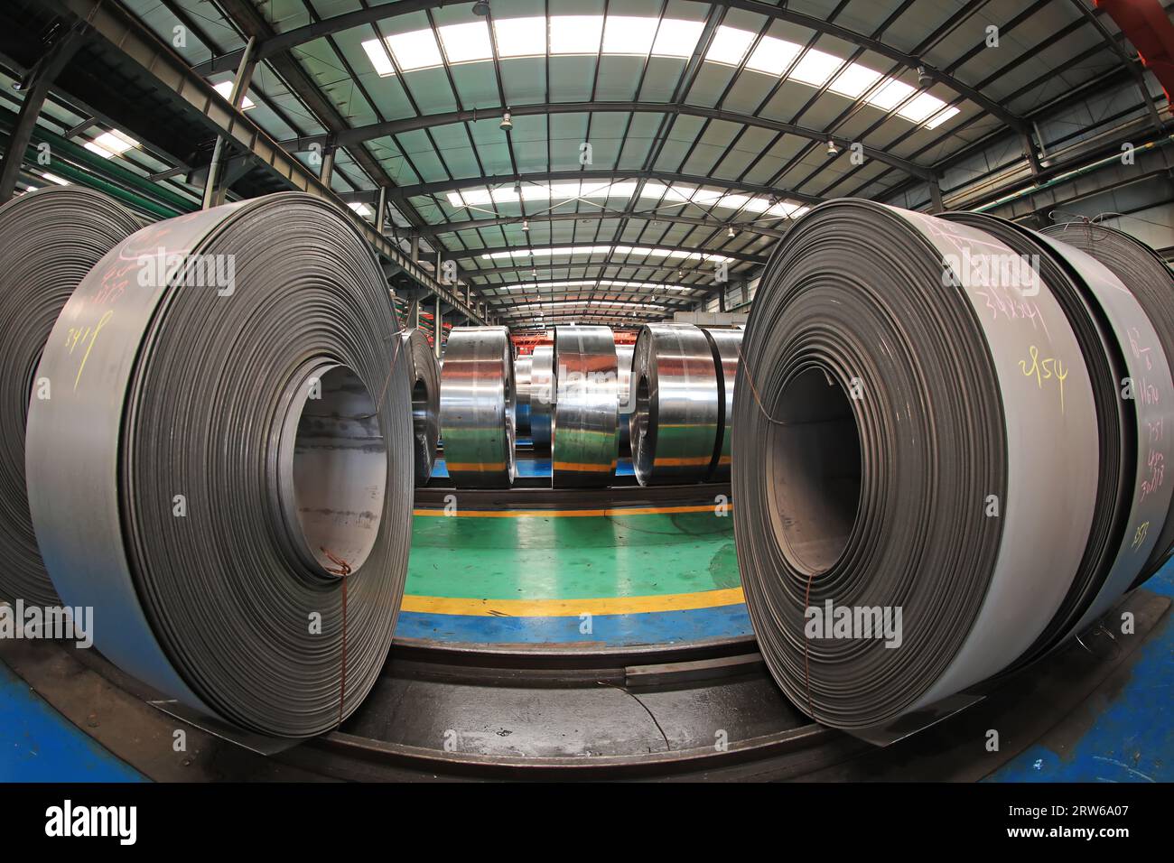 The strip steel products are in the workshop, North China Stock Photo ...