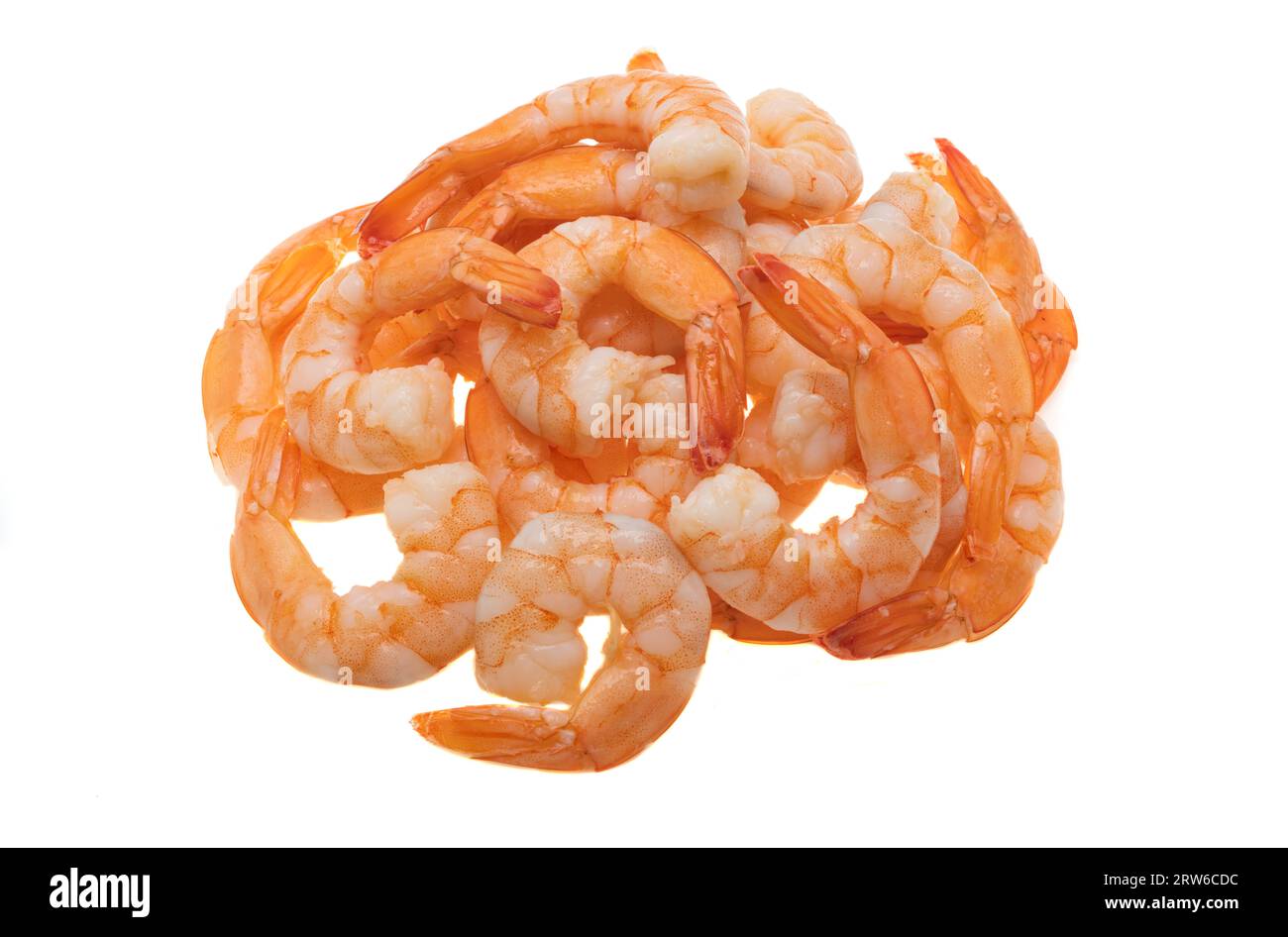 boiled shrimp tails isolated on white background Stock Photo - Alamy