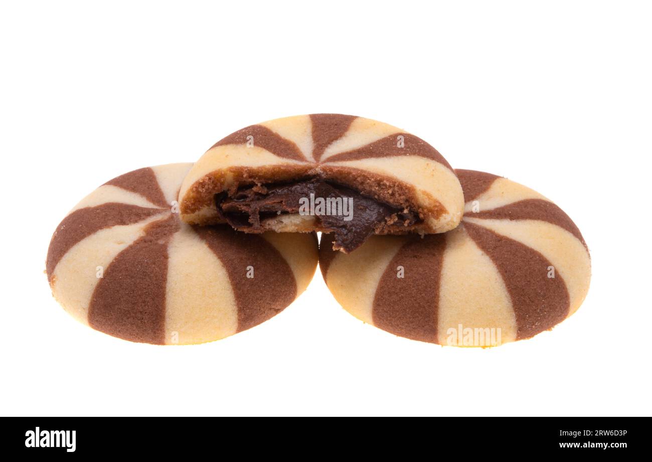 striped cookies isolated on white background Stock Photo - Alamy