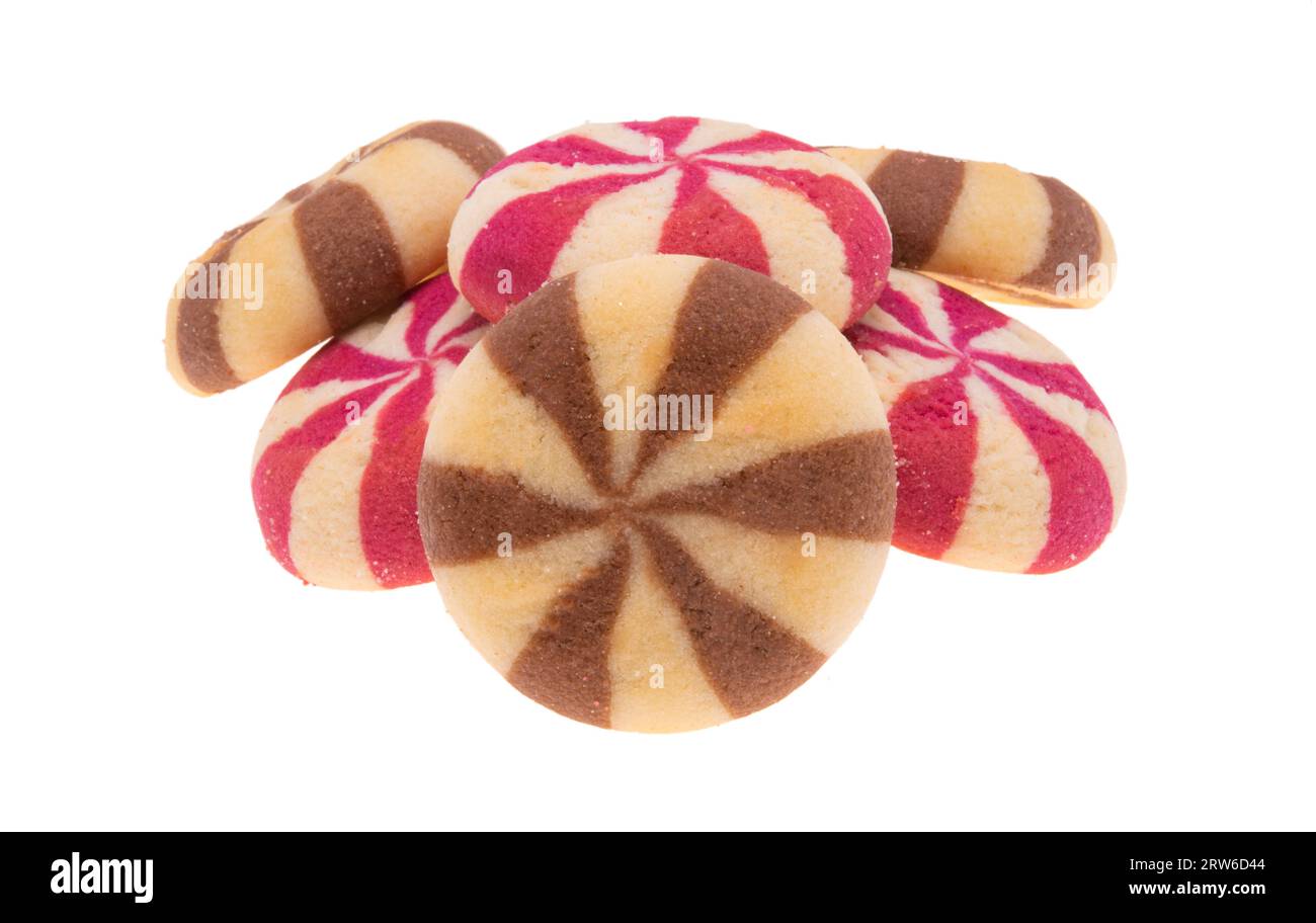 striped cookies isolated on white background Stock Photo - Alamy