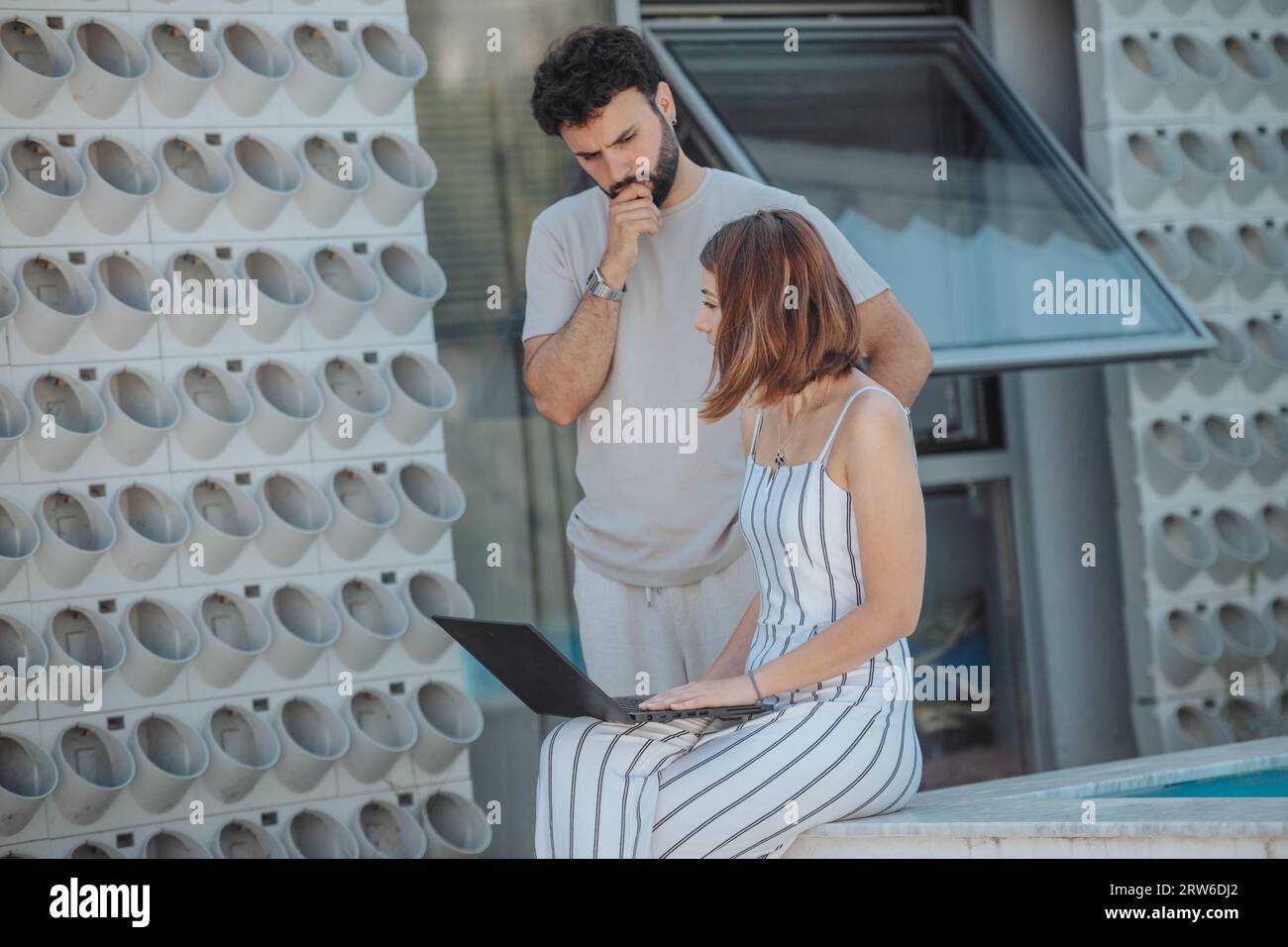 Innovative Business Partners Leading a Productive Outdoor Meeting Stock ...