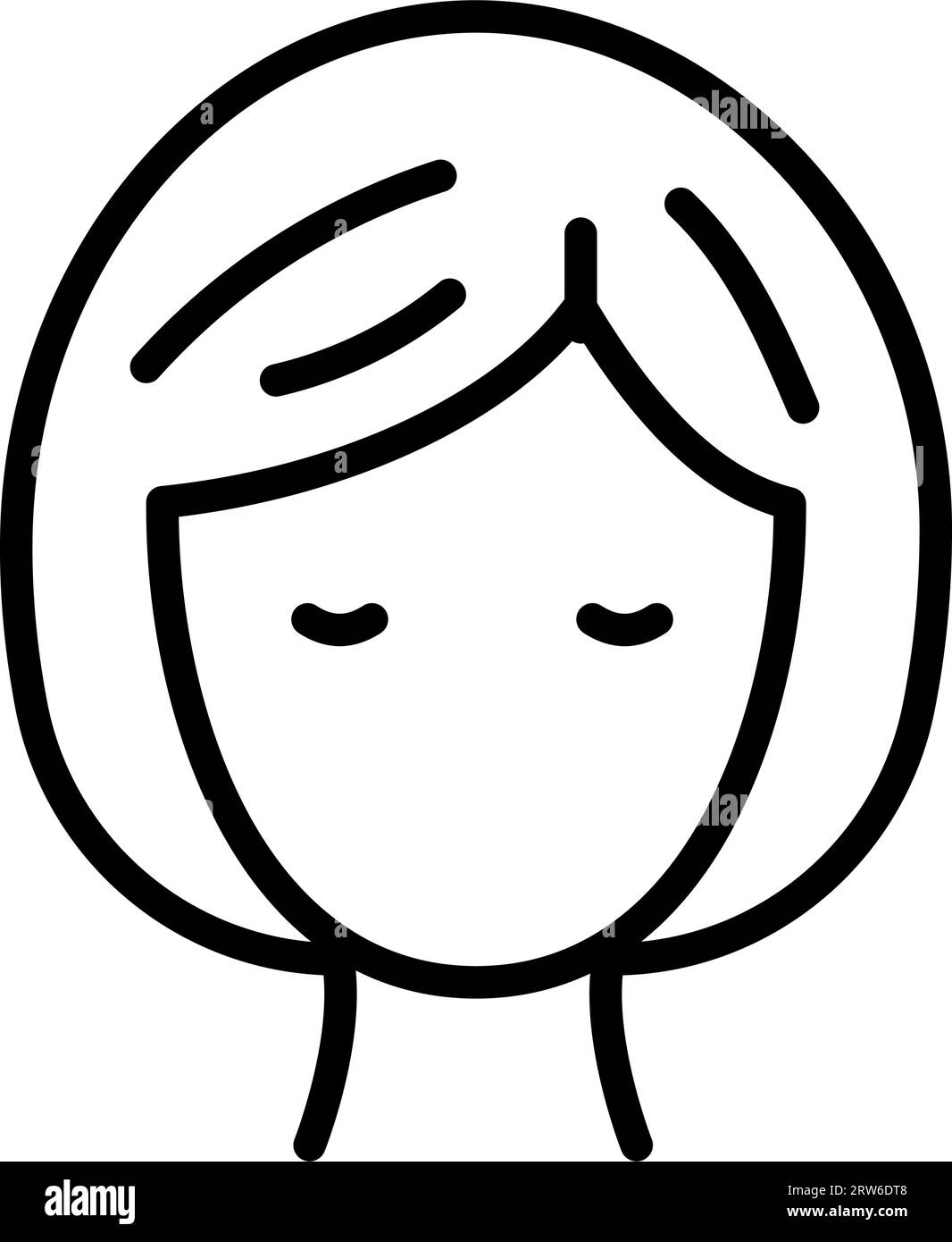 Woman face linear icon. Young and healthy skin. Thin line illustration ...