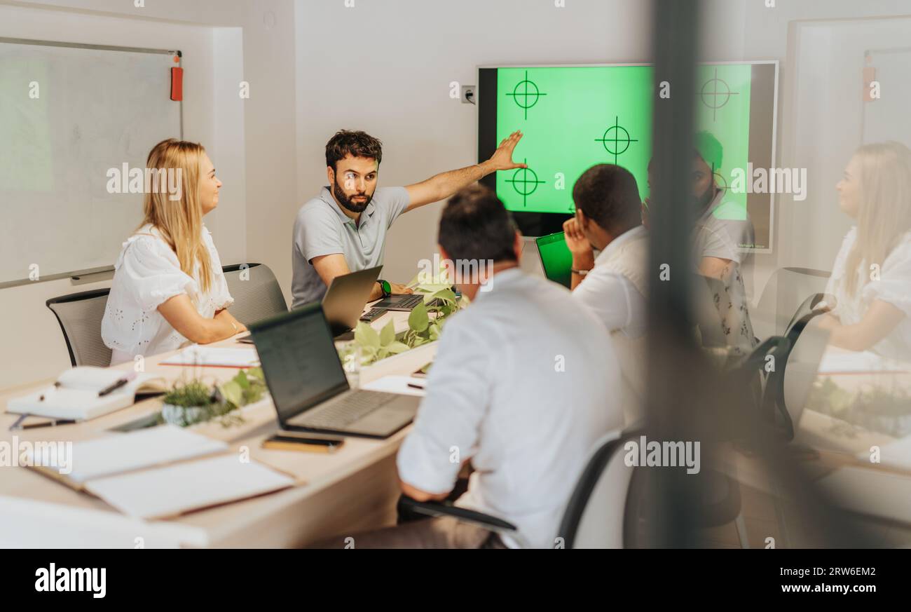 Dynamic Business Meeting in Modern Office: Collaboration and Innovation ...