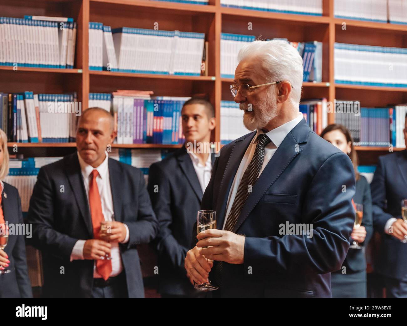 Achievement celebrated at a grand business event, honoring corporate ...