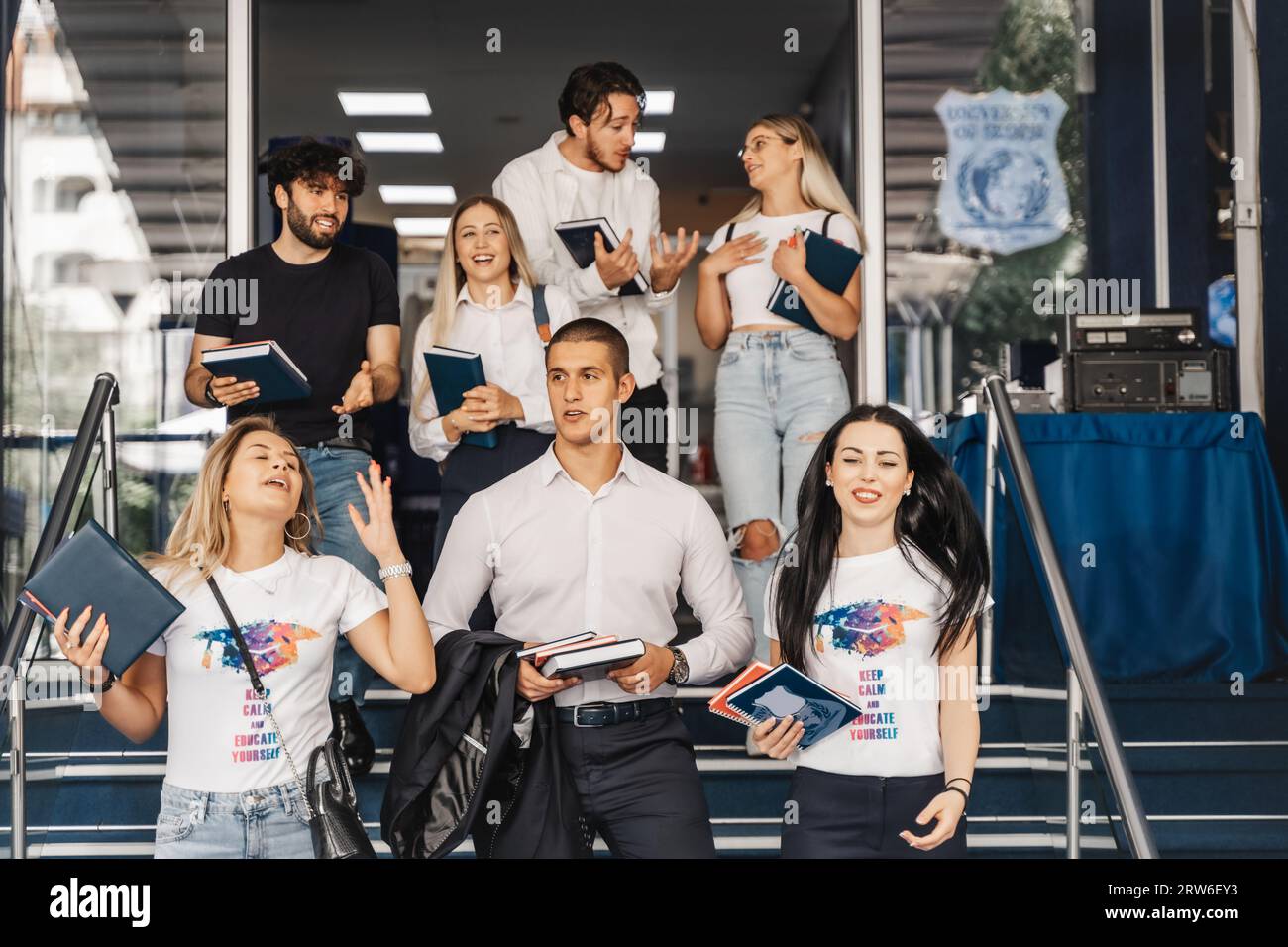 Academic Debate: Diverse Group of University Students Exchanging Ideas ...