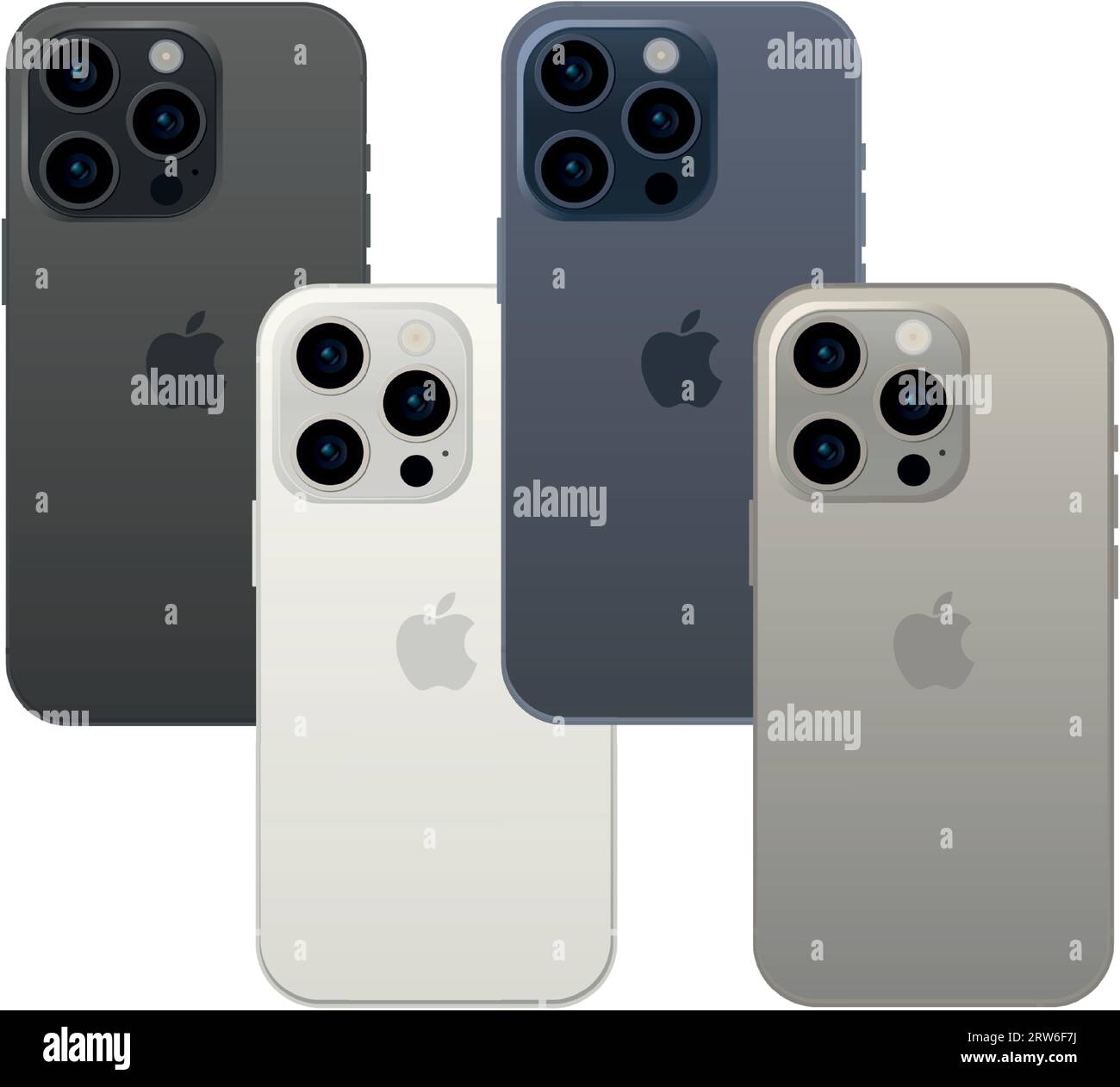 New Apple iPhone 15 PRO, modern smartphone gadget, set of 4 pieces in ...