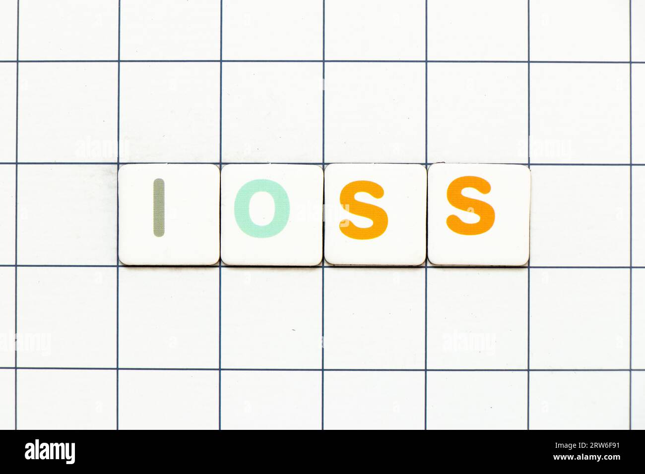 Colorful tile letter in word loss on white grid background Stock Photo ...