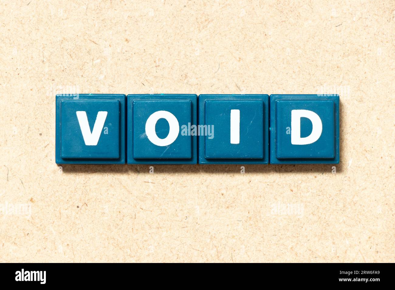 Tile alphabet letter in word void on wood background Stock Photo - Alamy