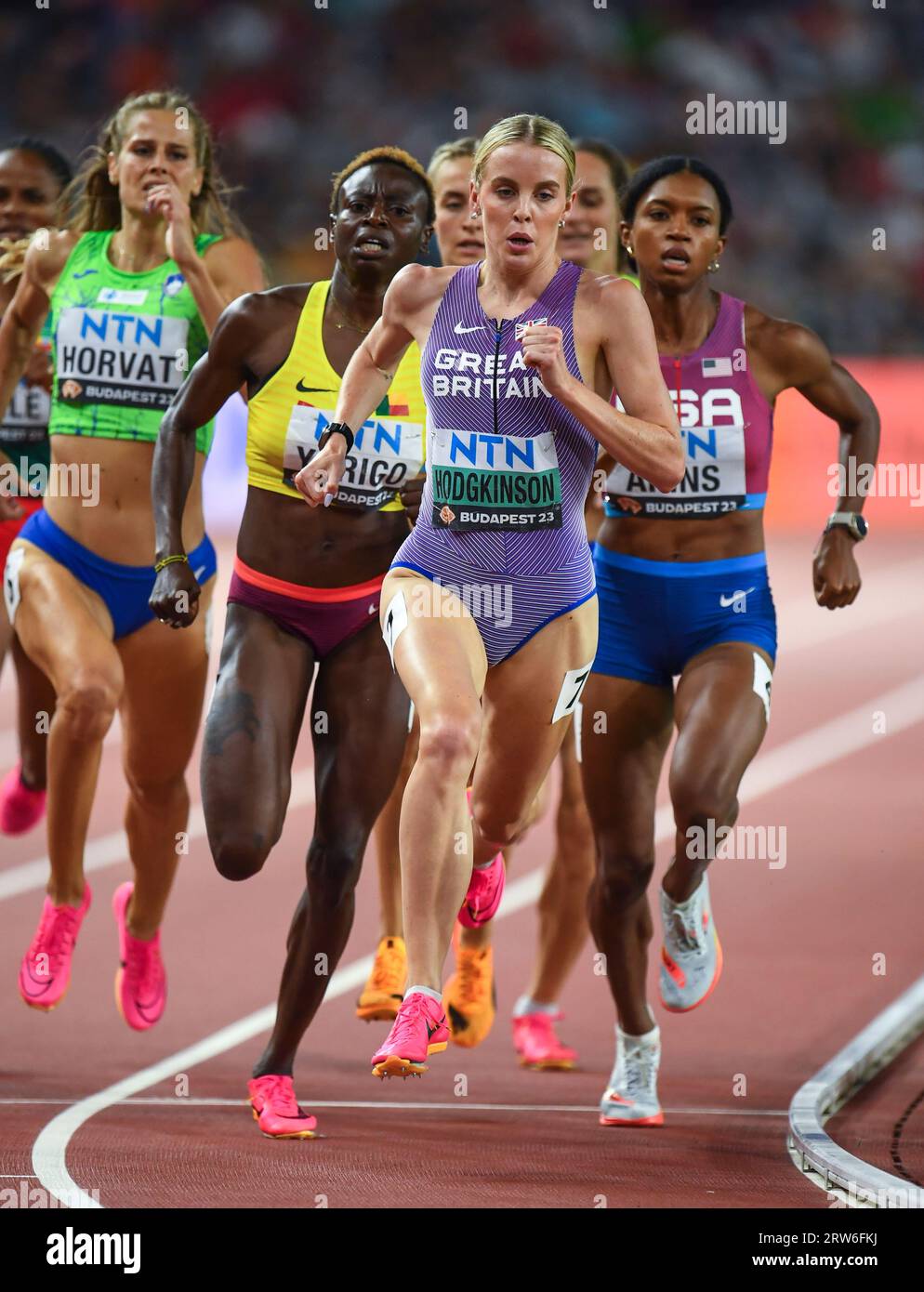Keely Hodgkinson of GB & NI competing in the women’s 800m heat 1 on day ...