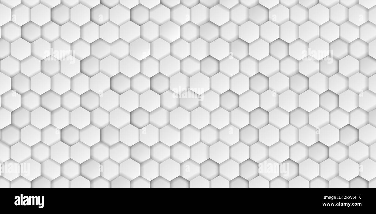 Hexagon seamless pattern. Interior wallpaper or tile minimal ornament. Honeycomb hive 3D texture ...