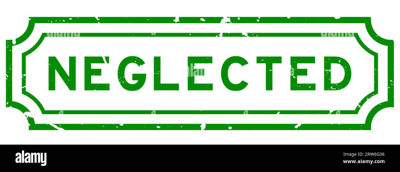 Grunge green neglected word rubber seal stamp on white background Stock ...