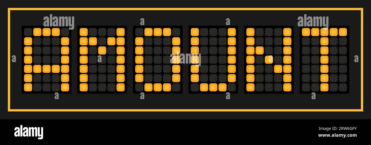 Orange color led banner in word amount on black background Stock Vector ...