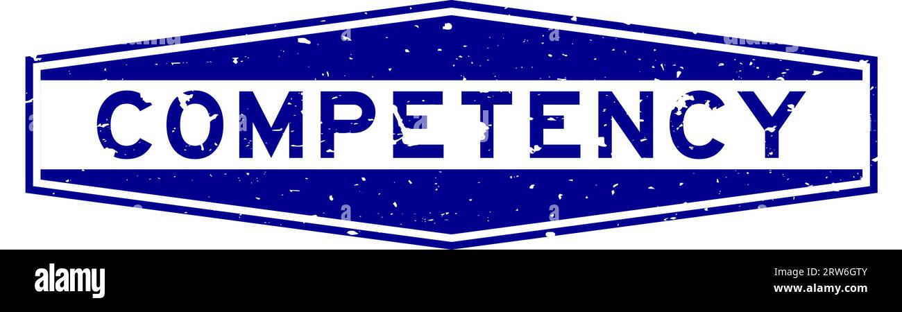 Grunge blue competency word hexagon rubber seal stamp on white background Stock Vector Image ...