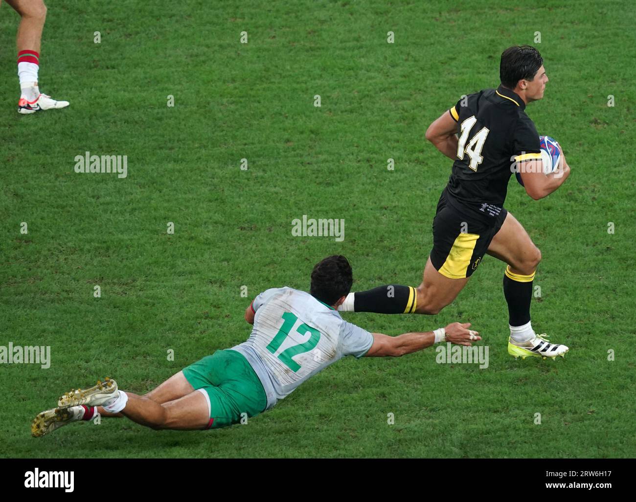 Wales' Louis Rees-Zammit evades Portugal's Tomas Appleton during the ...