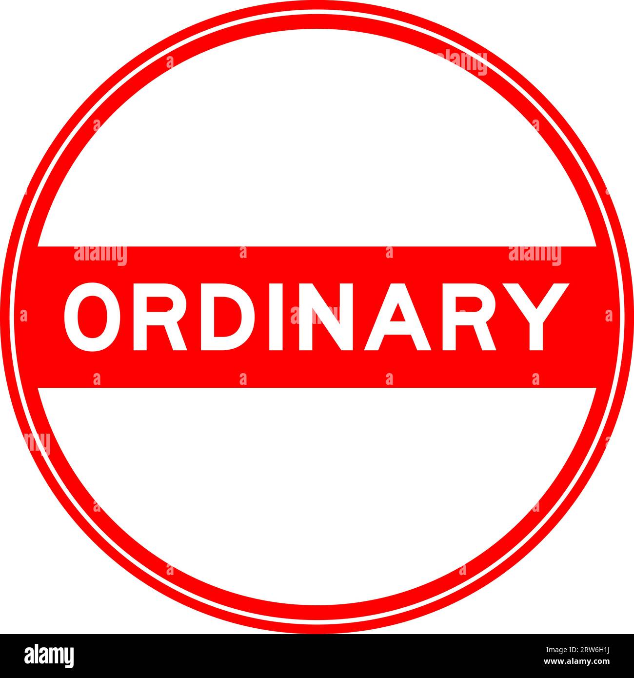 Red color round seal sticker in word ordinary on white background Stock ...