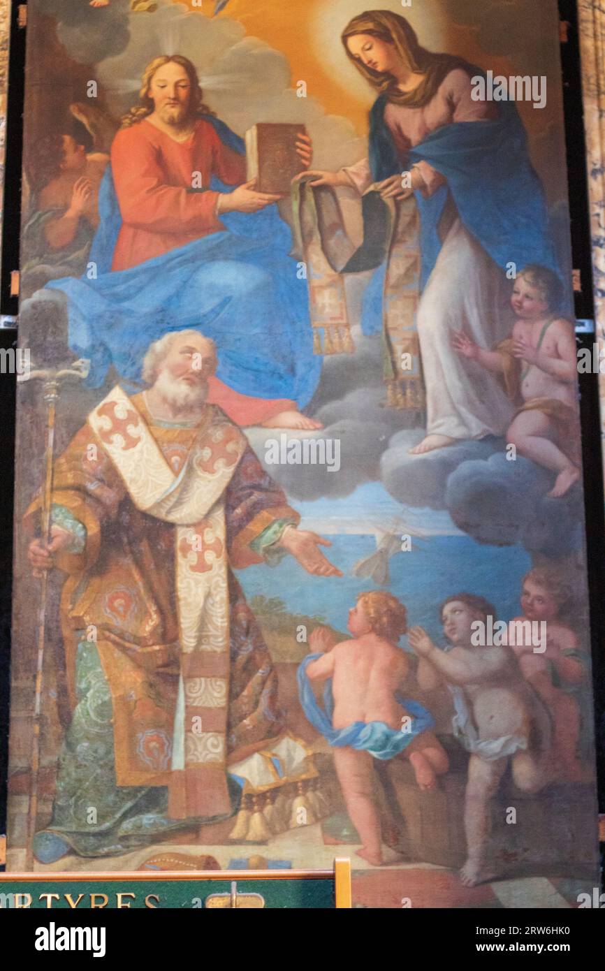 A painting on the wall of a cathedral in Rome Stock Photo - Alamy