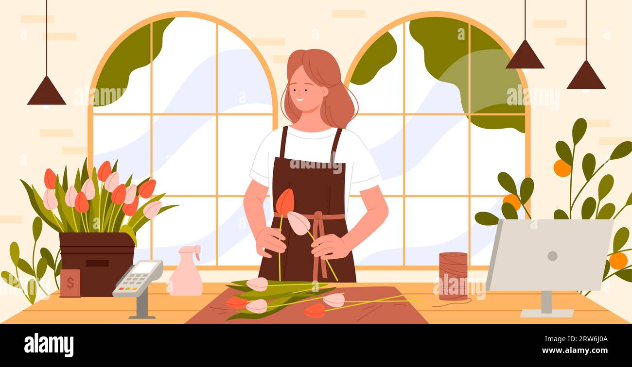 Floristry making Stock Vector Images - Alamy