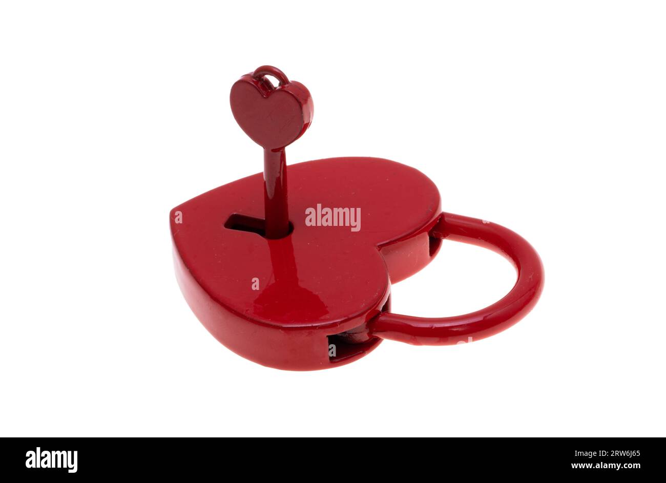 red heart padlock isolated on white background Stock Photo - Alamy
