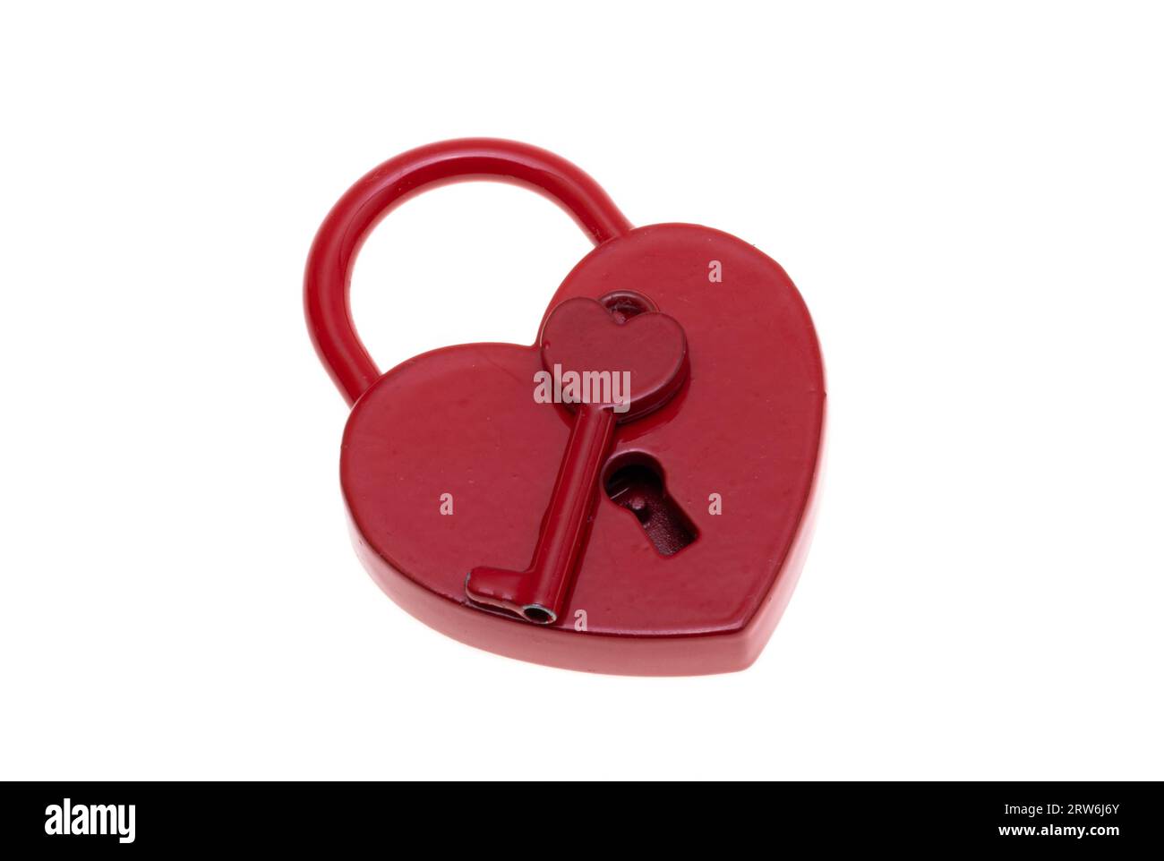 red heart padlock isolated on white background Stock Photo - Alamy
