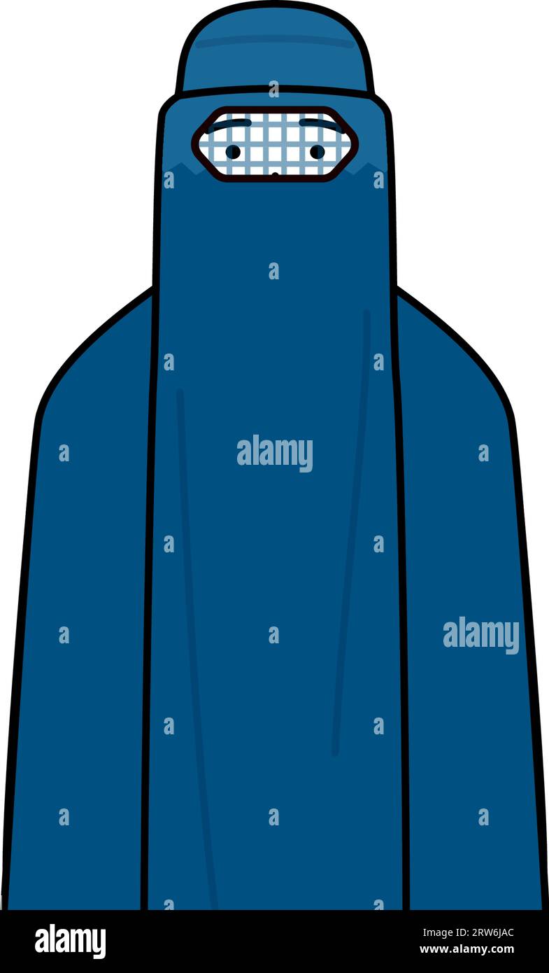 Muslim woman in burqa with a smile facing forward, Vector Illustration ...