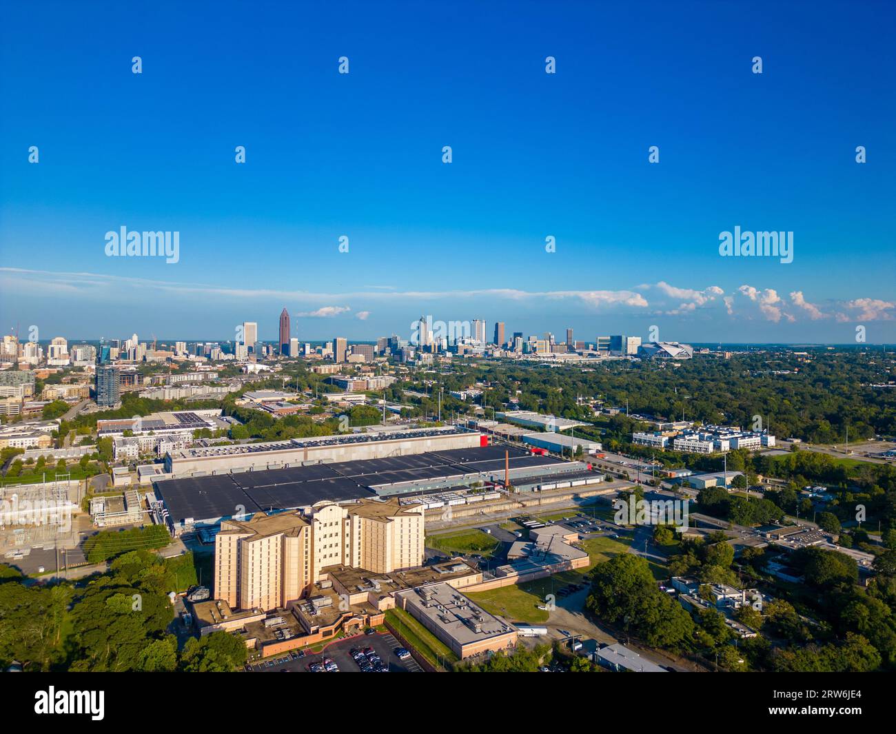 Aerial photo Fulton County Jail with view of Downtown Atlanta Stock ...