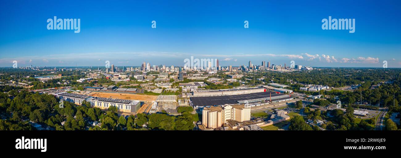 Aerial panorama photo Fulton County Jail with view of Atlanta Stock ...