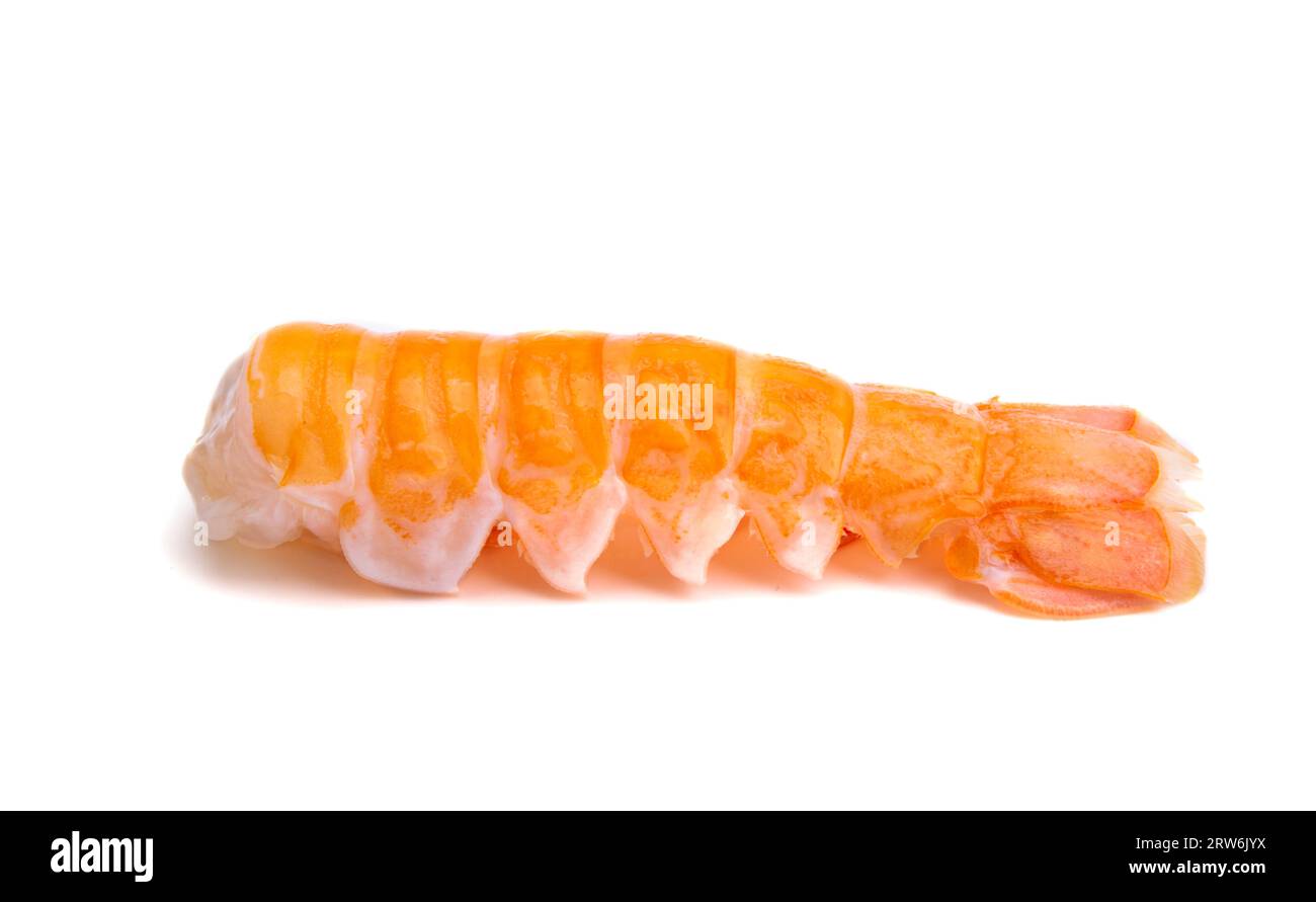 boiled shrimp tail isolated on white background Stock Photo - Alamy