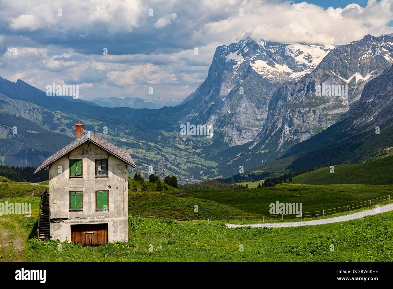 grindelwald switzerland from kleine scheidegg with the wetterhorn in ...
